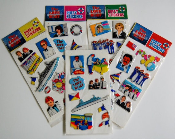 Vintage 80s The Love Boat Puffy Stickers Imperial Toy 5 Sets