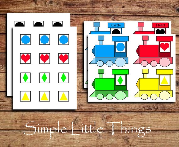 Train Shapes Activity DIY Printables for Toddlers Teaching