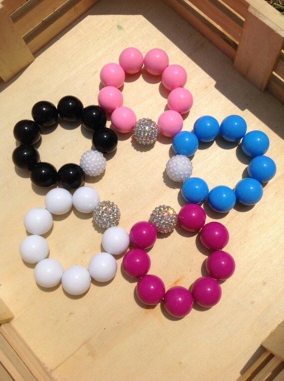 Items similar to Bling Bubble Gum Bracelets 3/For 22 on Etsy