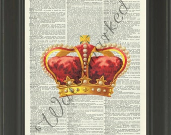 Vintage Crown - No.500Df - Vintage Dictionary Page Print - Dictionary ...