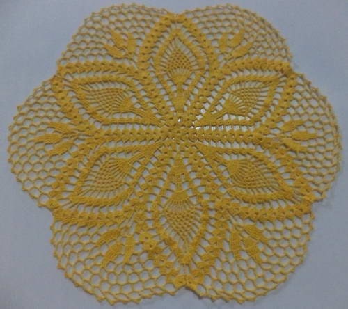 20 Flower Doily / Crochet doily / Yellow doily by Kninghandmade