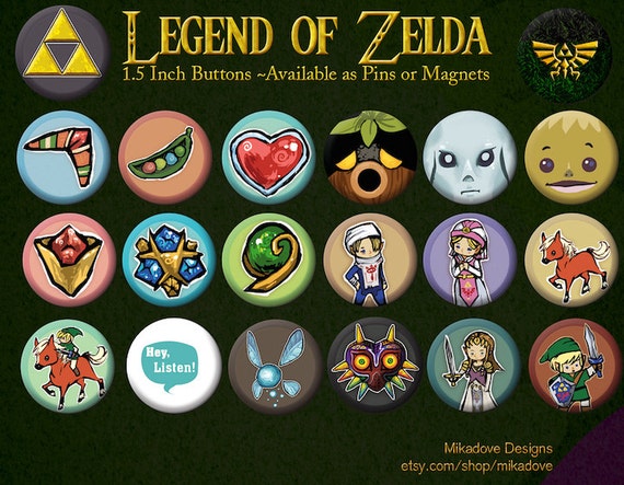 Legend of Zelda 1.5 inch Magnet sets