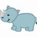Instant Download Rhino Applique Machine Embroidery Design