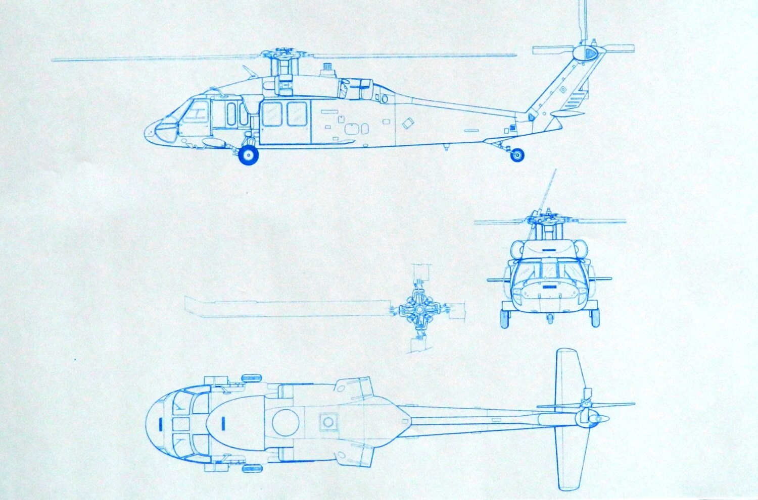UH-60 Blackhawk Helicopter Blueprint by BlueprintPlace on Etsy