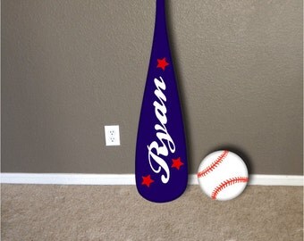 wall hanging baseball bat and ball, baseball bat decor, baseball decor ...