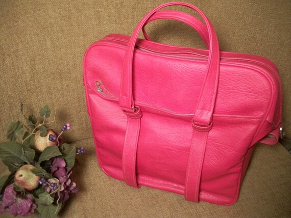 Vintage 1960's Pink Samsonite Carry On Suitcase Vinyl