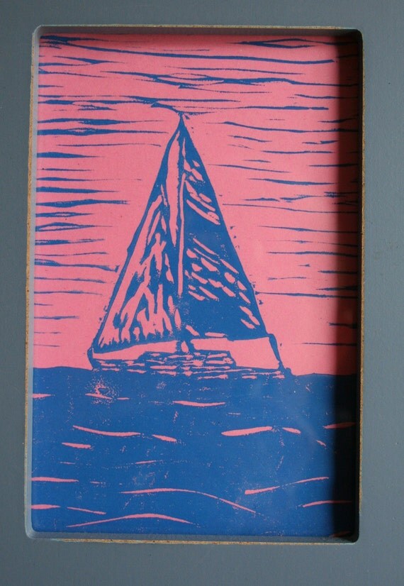 Cape Cod Sail Boat Linoleum Prints