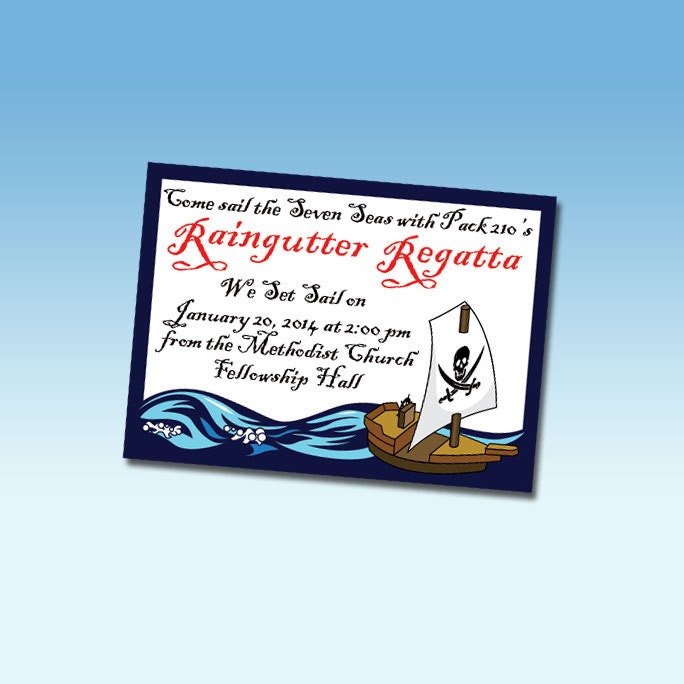 Custom Cub Scout Raingutter Regatta Invitation Certificate