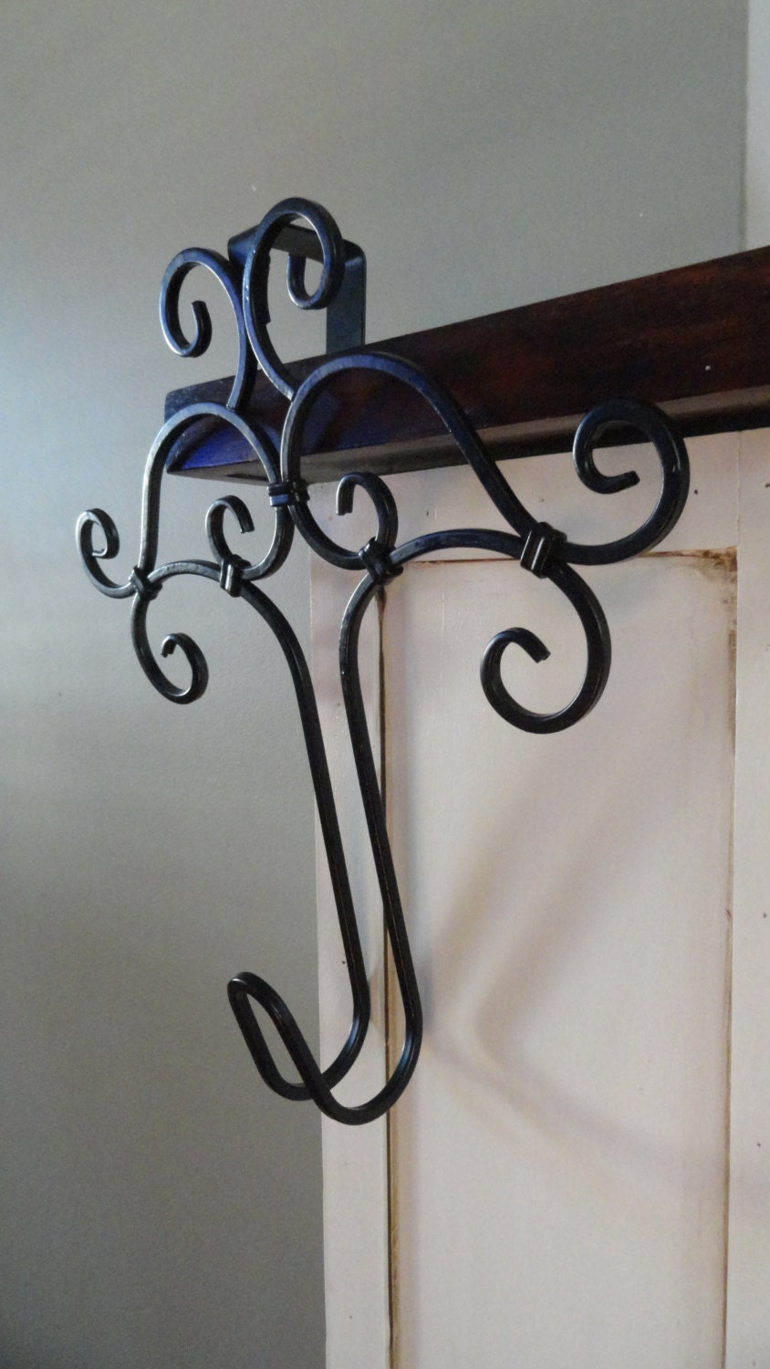 Black Metal Scroll Wreath Hanger Hook For Wreaths Door