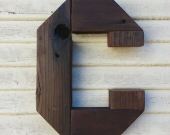 Rustic Wooden Letter "C"