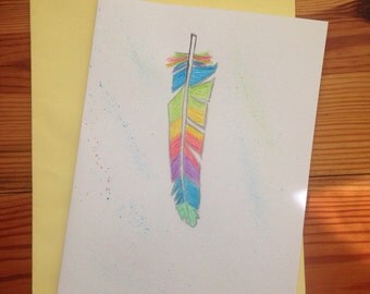 Popular items for feather card on Etsy