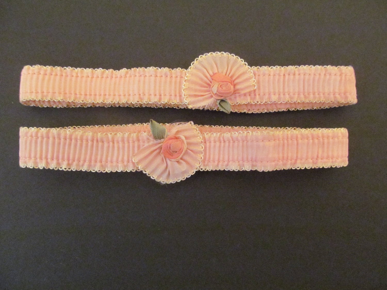 1920's Fancy Garters Flapper Garters Jazz Garters Peach