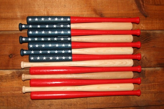 Baseball bat American Flag made out of 18 inch bats