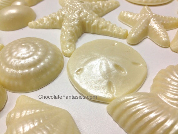 White Chocolate Pearlized Shells Half Pound Decoration