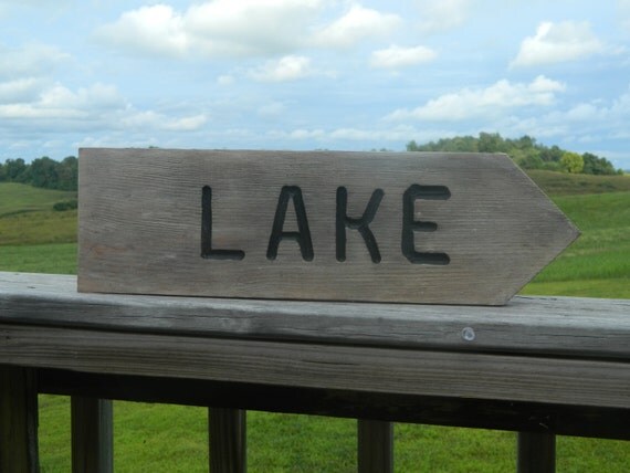 Items similar to Rustic Lake Sign on Etsy