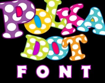 Polka dots font | Etsy