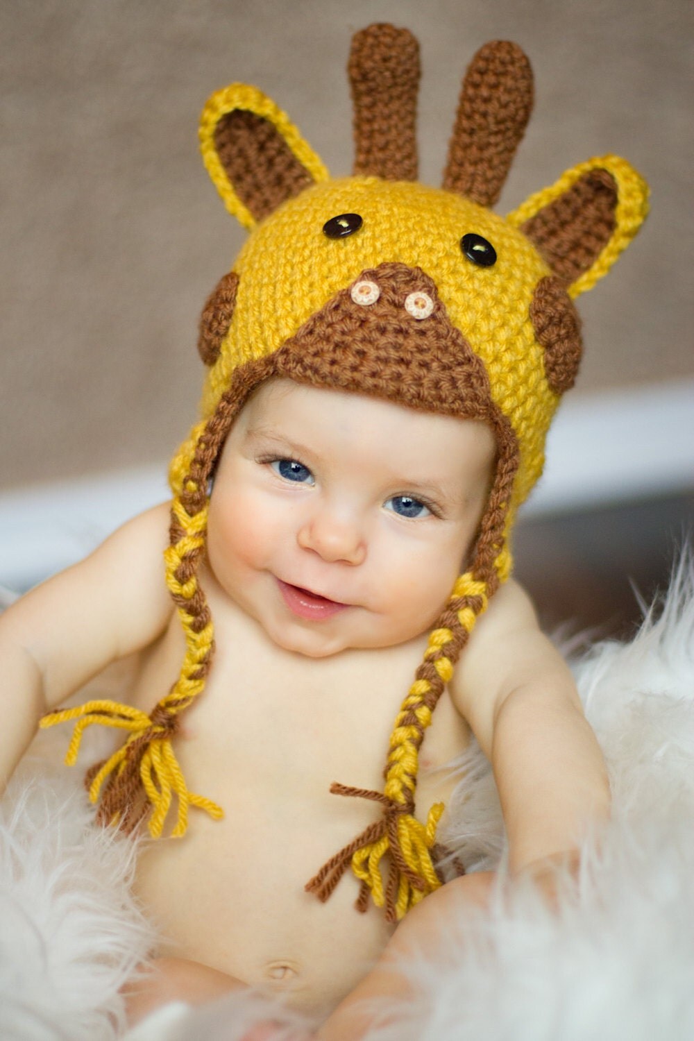 Baby Giraffe hat by SweetSugarSpiced on Etsy