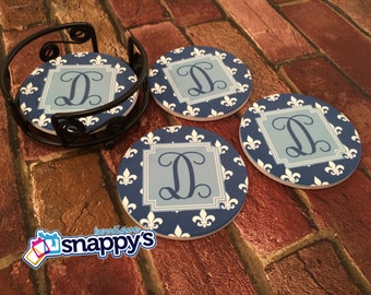 Monogram coaster | Etsy