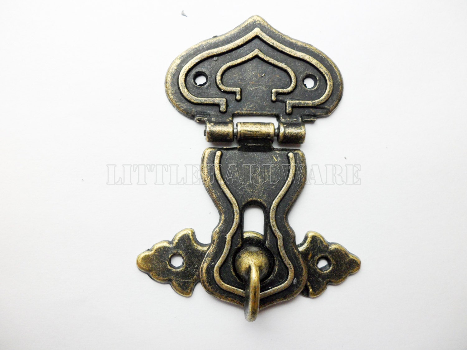 64mm x 48mm Antique Brass Jewelry Box Staple Hasp Catch small