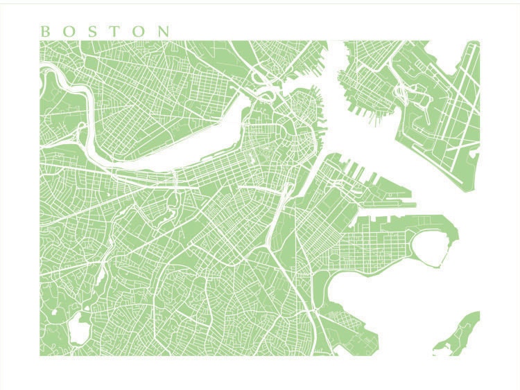 Boston Map by CartoCreative on Etsy