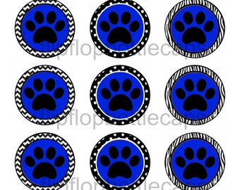 Royal blue paw print | Etsy