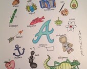 Items similar to Initial art on Etsy