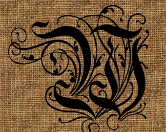 Instant Download Fancy Monogram Letter W 4 Files 2 PNG 2 JPG crafting ...