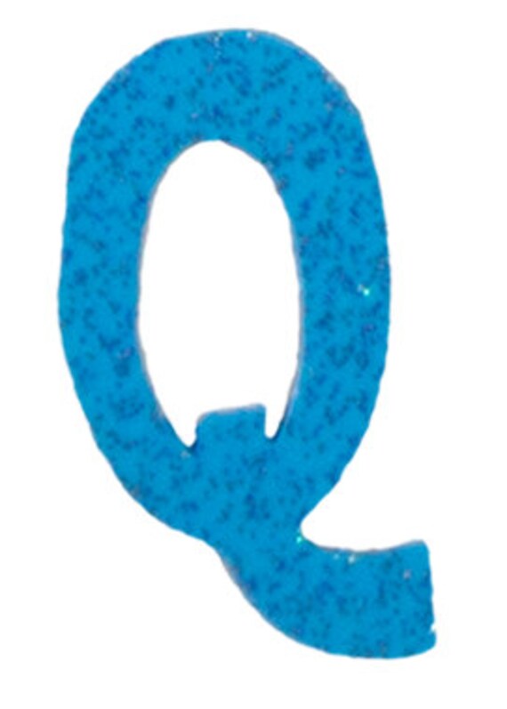 Turquoise Blue Letter Q