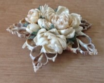 Popular items for vintage shell brooch on Etsy