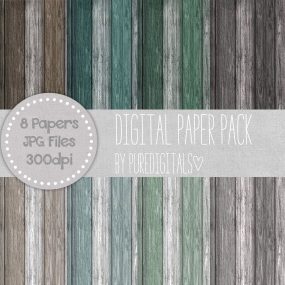 Wood Scrapbook Paper Pack Digital Scrapbook Paper Distressed