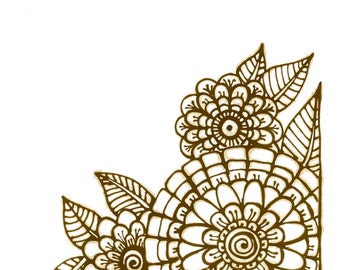 henna, flower, illustration, digital download, art, scrap booking