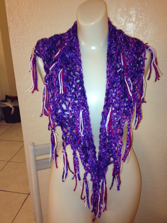 Items similar to Multi Shade Purple Fringe Shaw on Etsy
