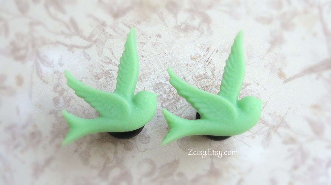 Bird Plugs for Gauged Ears Choose your color Sizes 00 0 2