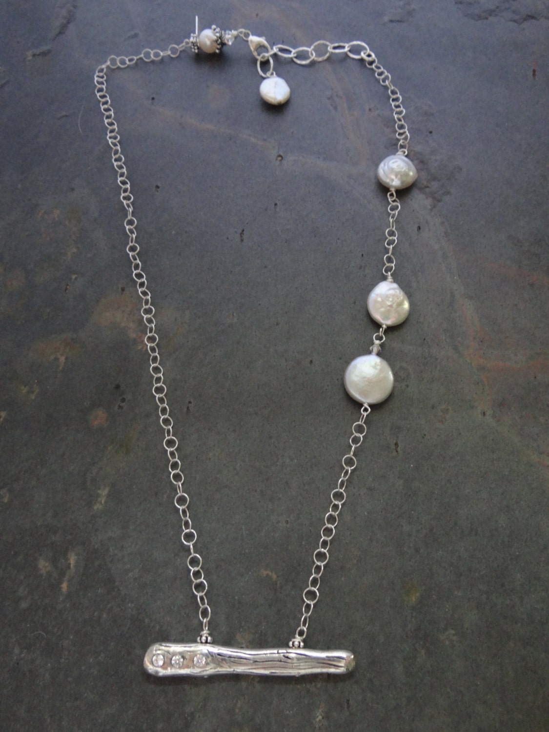 Precious Metal Clay Branch Pendant & Chain