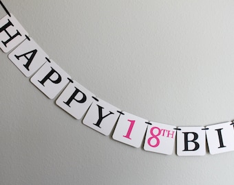 custom birthday banner - birthday decorations - Happy Birthday banner ...