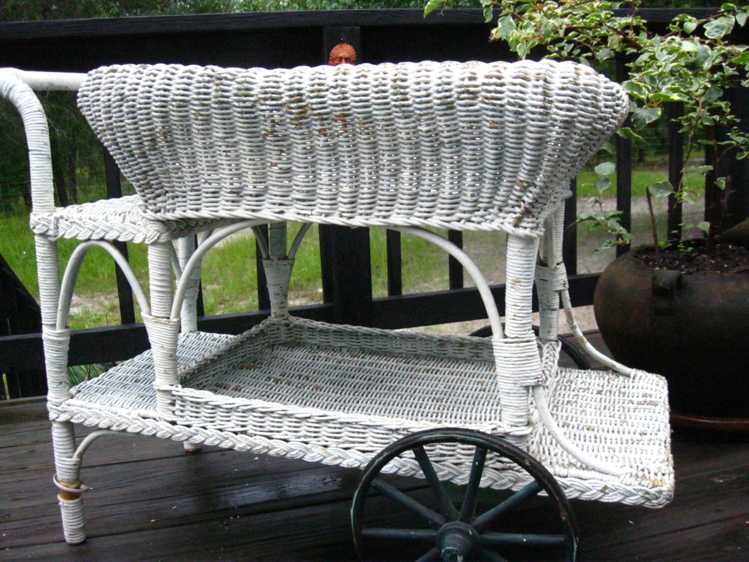 Vintage Wicker Tea Cart ~ Serving Cart ~ 1940’s ~ Victorian Style ~ Tea ...