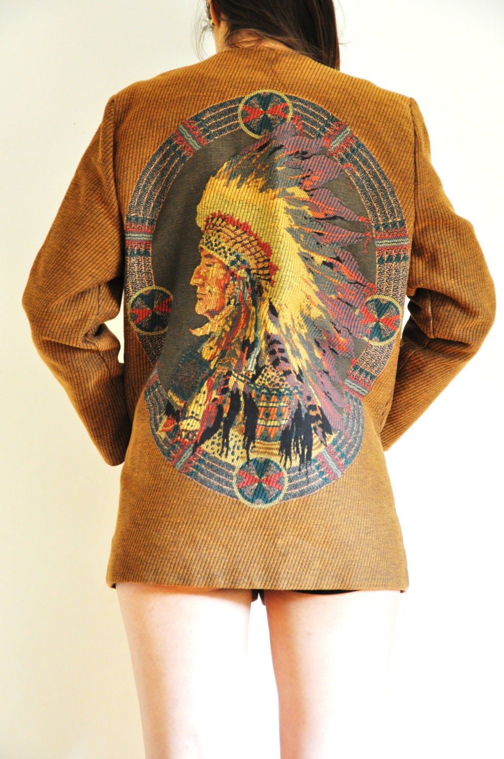 Vintage Brown Native American Indian Jacket by BlackPaganVintage