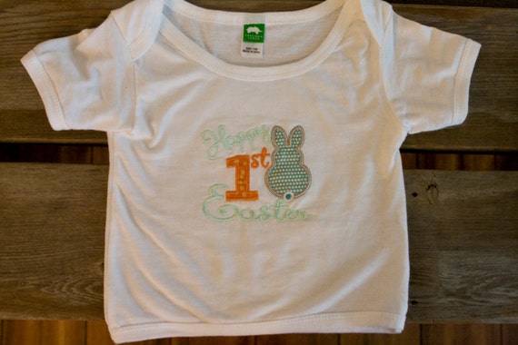 My first Easter embroidered shirt by ThrivingHearts on Etsy
