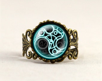 Doctor Who ring, Doctor Who Adjustable Ring, Dr Who masters fob ring ...