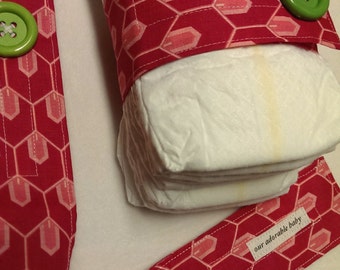 Pink Diaper Holder | Pink Diaper Strap | Pink Diaper Organizer | Diaper ...