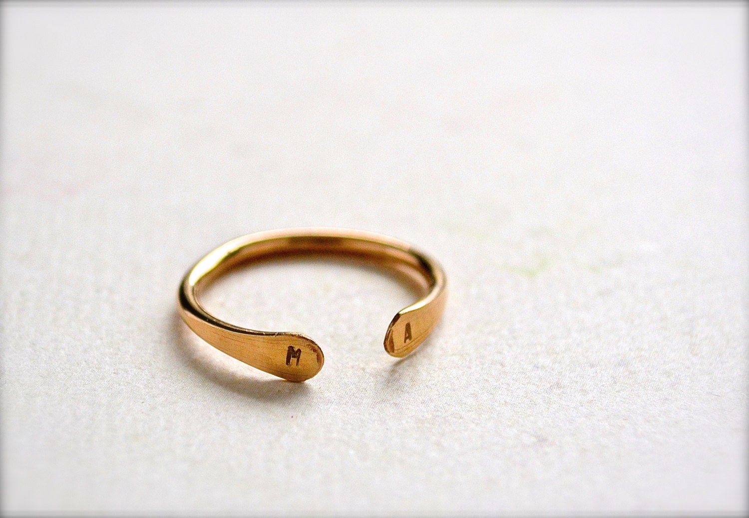 Custom Initial Ring gold initial ring double initial ring