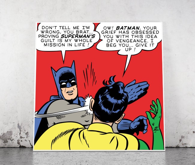Epic Slap Batman slapping Robin High Resolution by MoonshotComics