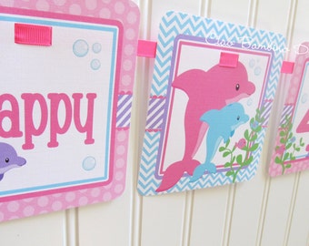 PRINTABLE Pink Dolphin Birthday Party Invitation / Pink and