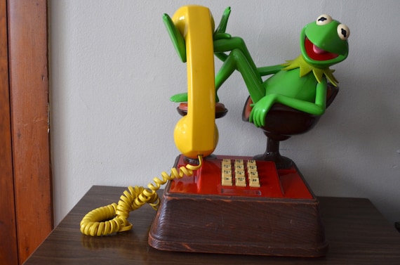 vintage KERMIT the FROG PHONE. 1983. by thevintageholicfrog
