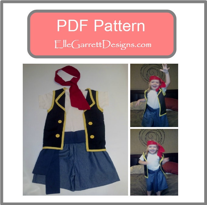 PDF Pattern Pirate Costume Size 18 month kids 11