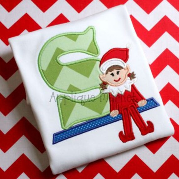 Items similar to Machine Embroidery Design Applique Elf Girl Applique ...