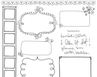 Whimsy Doodles Alpha Digital Stamps Clipart Clip Art by MissTiina