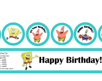 Spongebob labels | Etsy
