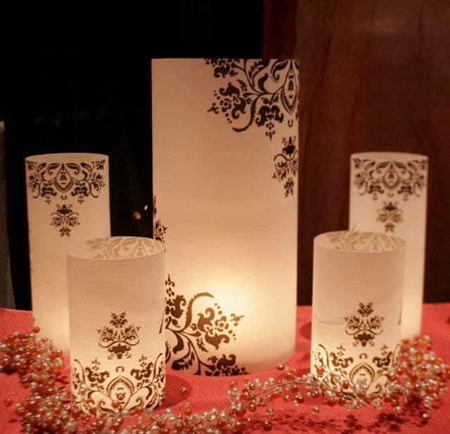 11 tall Custom Table number Luminaries for centerpieces