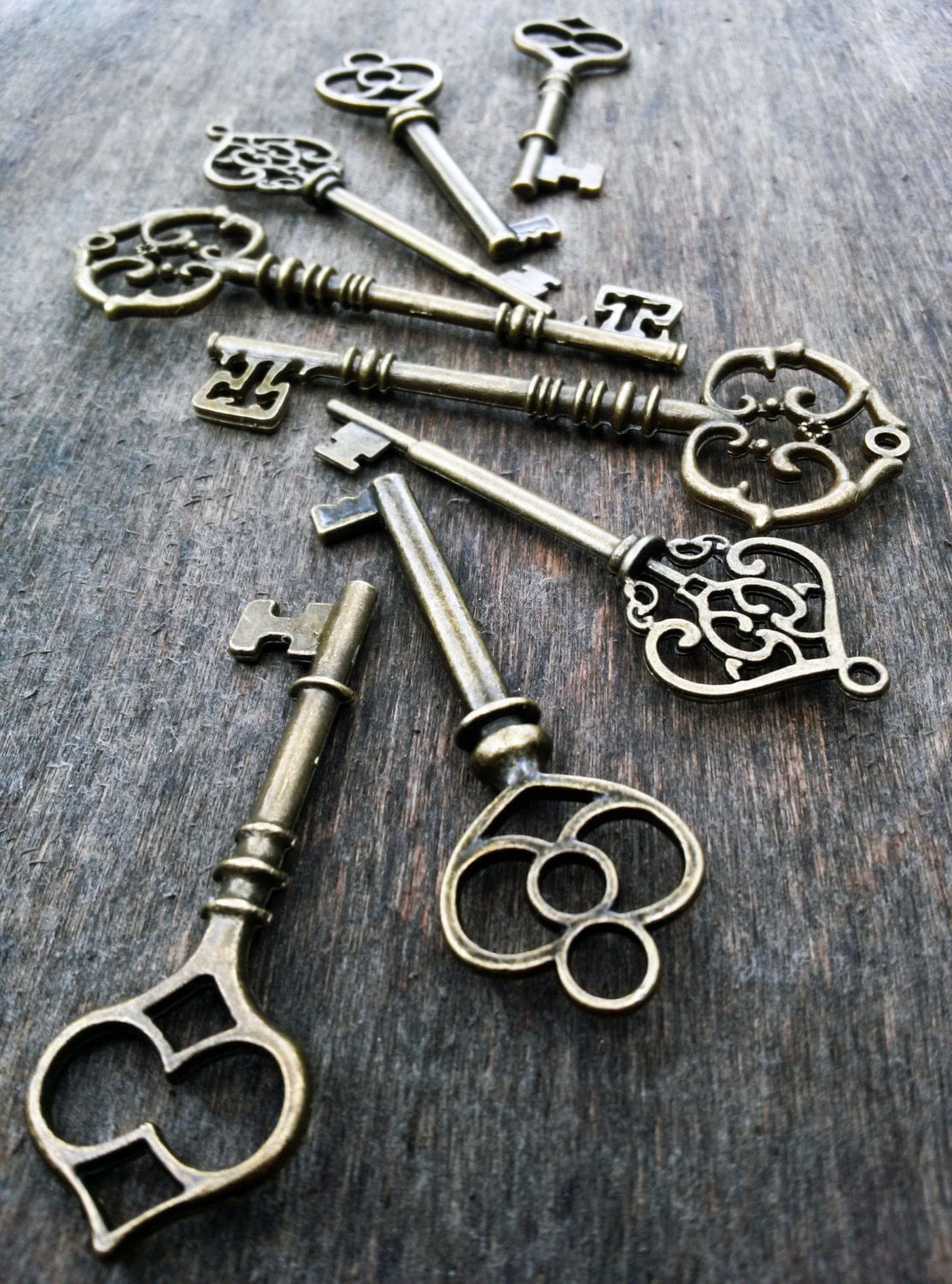 Skeleton Keys Steampunk Keys Antiqued Bronze Keys Vintage Keys